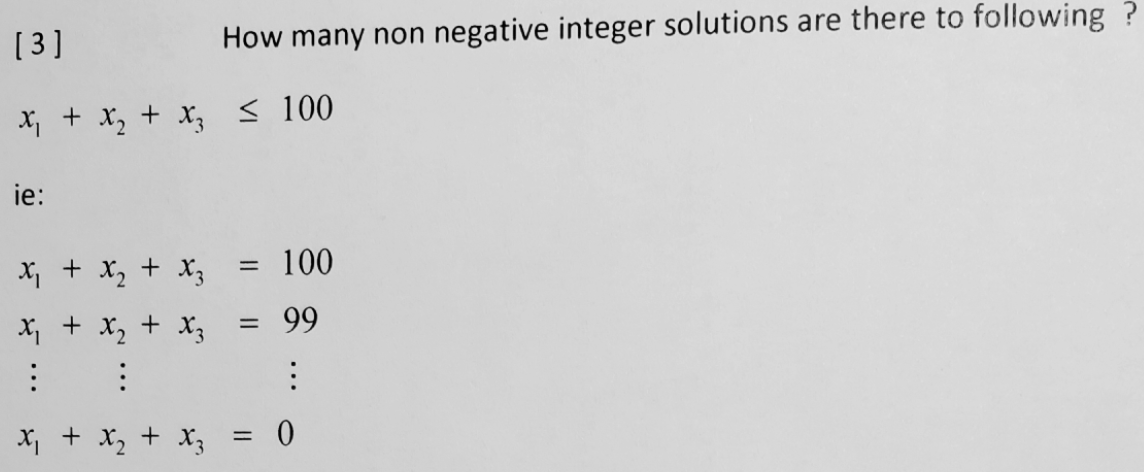 Solved 3 How Many Non Negative Integer Solutions Are There 