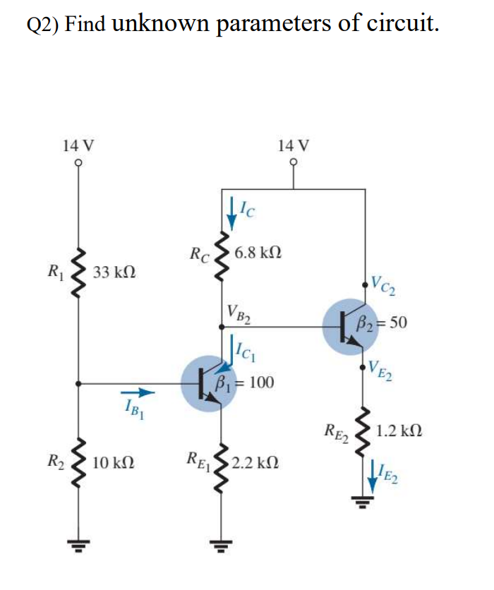 Q2) Find unknown parameters of circuit. | Chegg.com