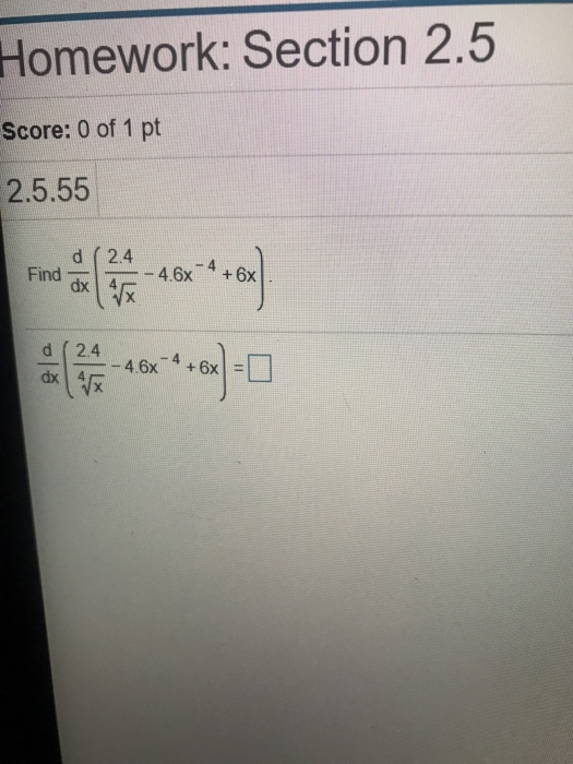 Solved Homework: Section 2.5 Score: 0 of 1 pt 2.5.55 | Chegg.com