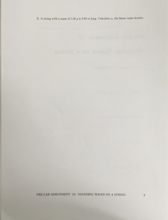 Solved Name: Date: Lab Partner(s): Pre-Lab Assignment 12 | Chegg.com