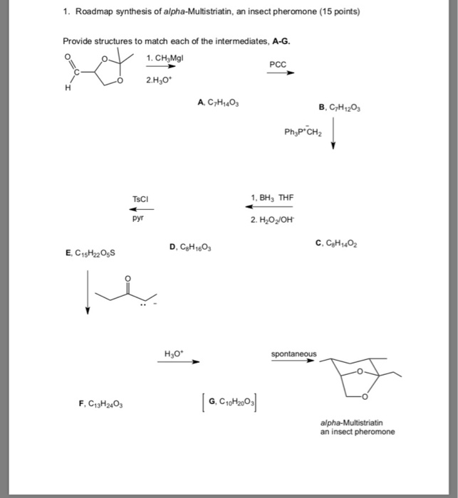 Solved 1. Roadmap synthesis of alpha-Multistriatin, an | Chegg.com