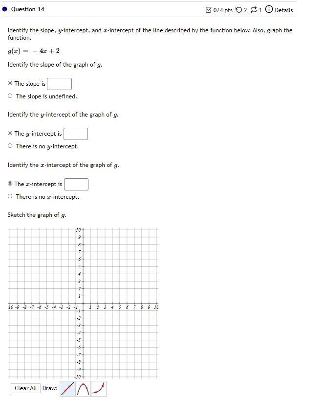 Solved Question 13 B0/4 pts 21 Details Identify the slope, | Chegg.com