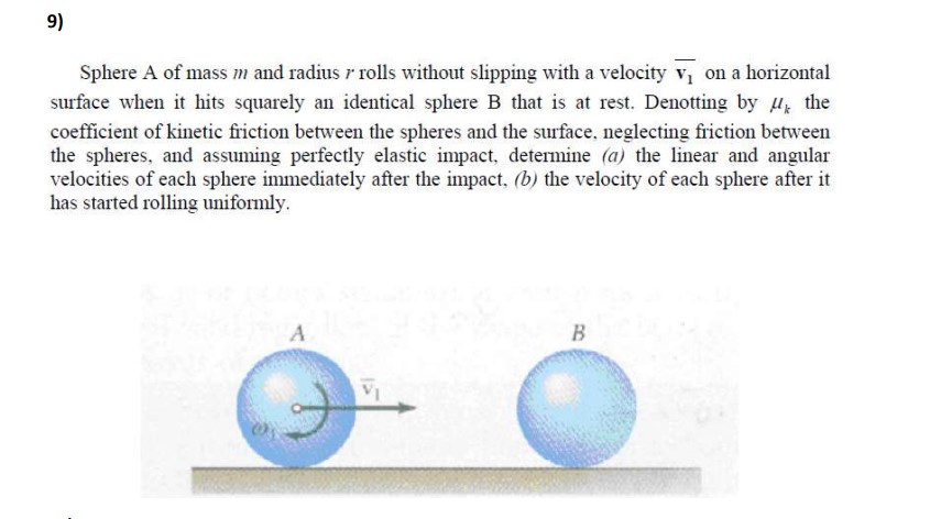 Solved Sphere A of mass m and radius r rolls without | Chegg.com