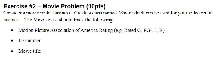 Solved Exercise #2 - Movie Problem (10pts) Consider a movie | Chegg.com