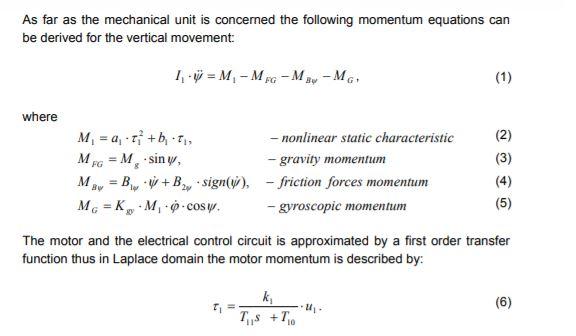 TRMS model Every control project starts with plant | Chegg.com