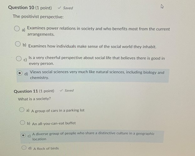 Solved The positivist perspective: a) Examines power | Chegg.com
