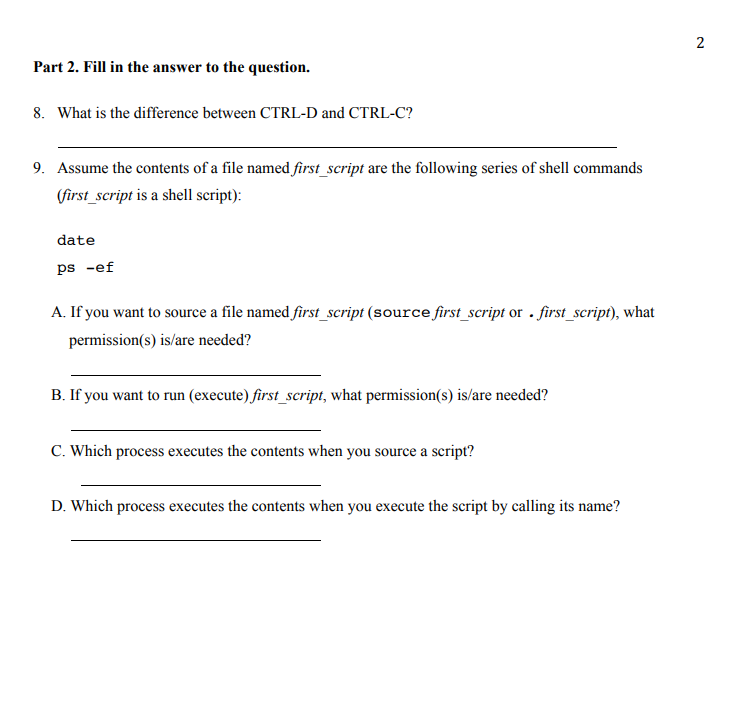 Solved Part 2. Fill in the answer to the question. 8. What | Chegg.com