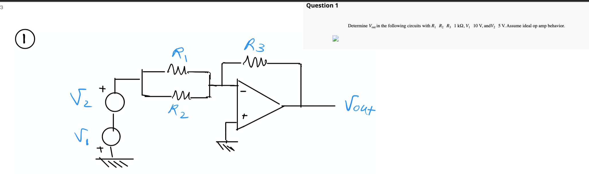 Solved Question 1 Determine Vout in the following circuits | Chegg.com