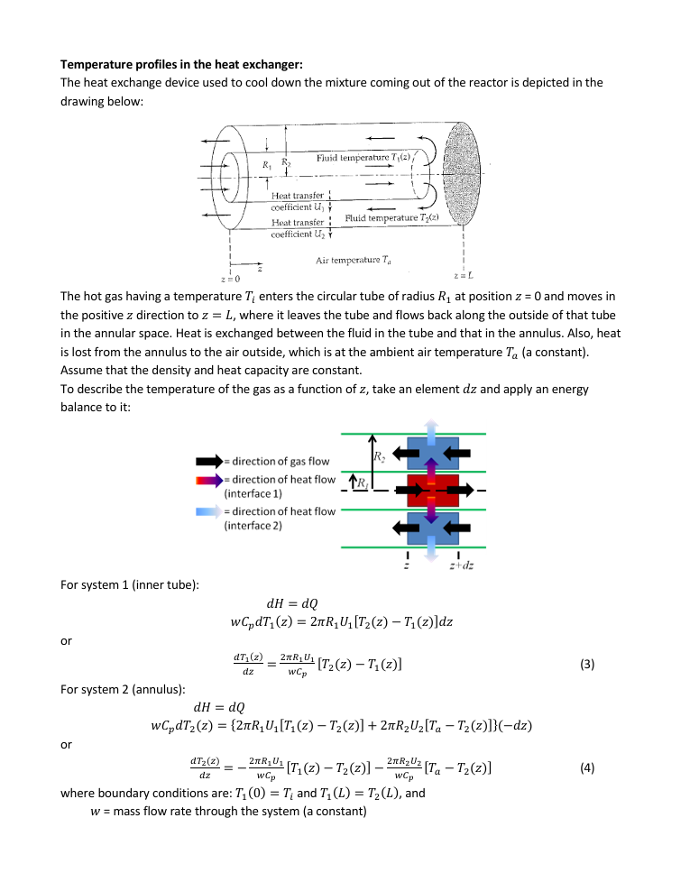 Solved Temperature profiles in ﻿the heat exchanger:The heat | Chegg.com