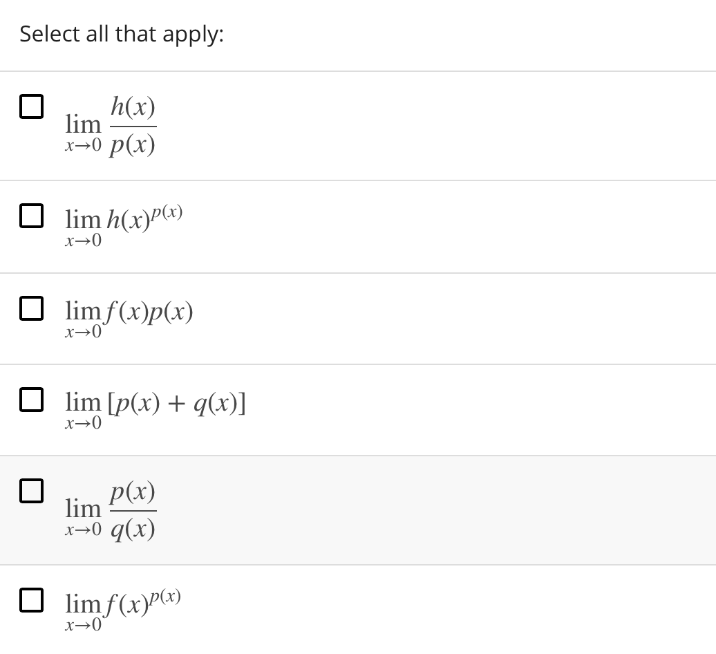Solved Question Suppose that the following functions all | Chegg.com