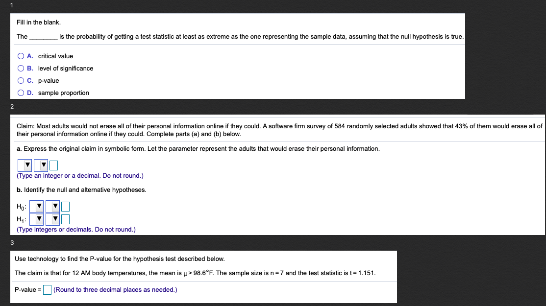 Solved Fill in the blank. The is the probability of getting | Chegg.com