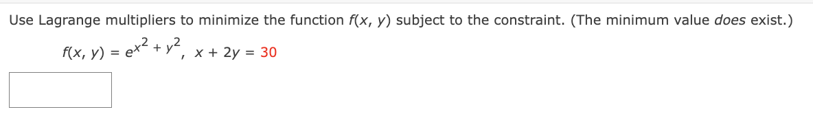 Solved Use Lagrange multipliers to minimize the function | Chegg.com