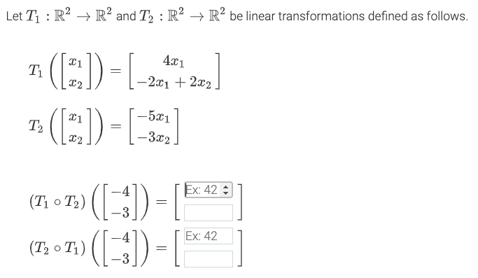 Solved Let T1 : R2 + R2 and T2 : R2 + R2 be linear | Chegg.com