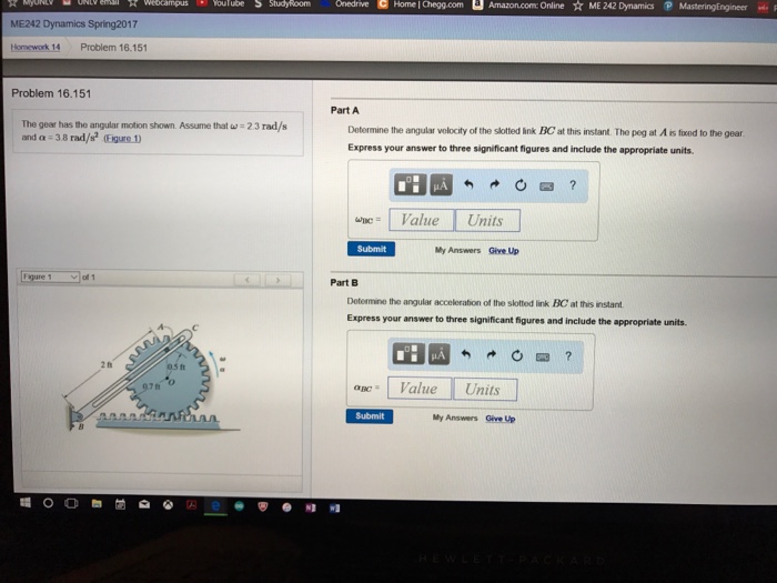 Solved The gear has the angular motion shown. Assume that | Chegg.com