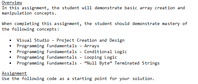 Solved Overview In this assignment, the student will | Chegg.com