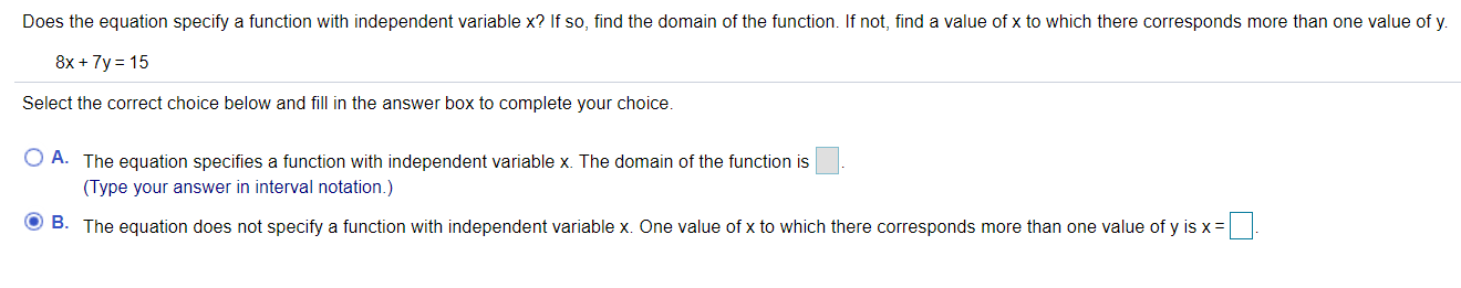 Solved Does the equation specify a function with independent | Chegg.com