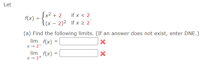 Solved Let f(x)={x2+2(x−2)2 if x