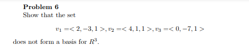 Solved Problem 6 Show that the set vi = ,1=