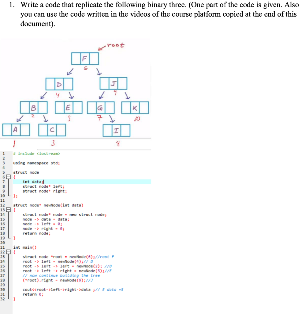 Solved 1. Write a code that replicate the following binary | Chegg.com