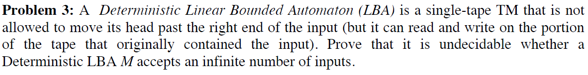 Solved Problem 3: A Deterministic Linear Bounded Automaton | Chegg.com