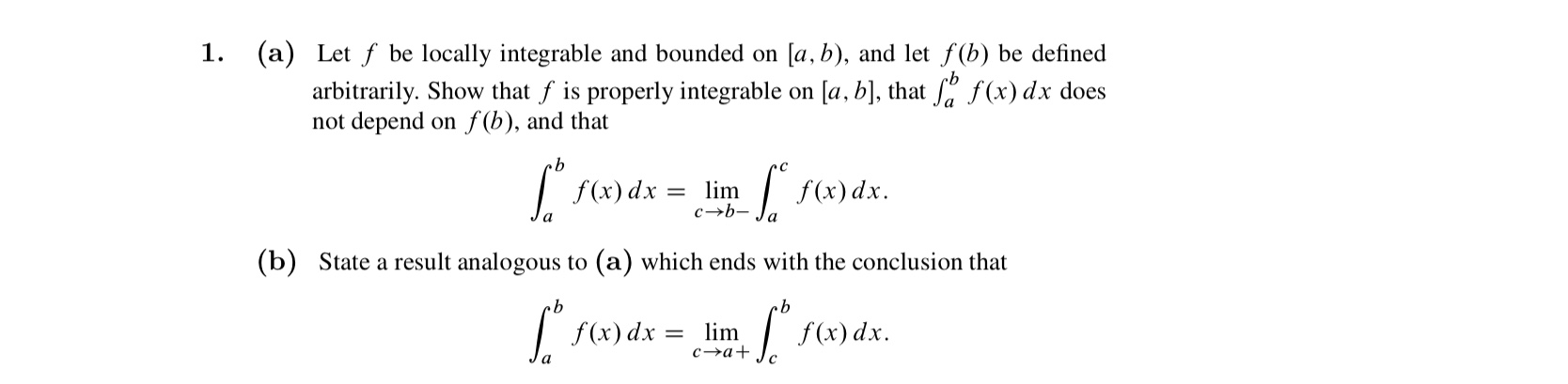 1. (a) Let f be locally integrable and bounded on | Chegg.com