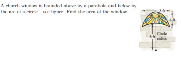 Solved A church window is bounded above by a parabola and | Chegg.com