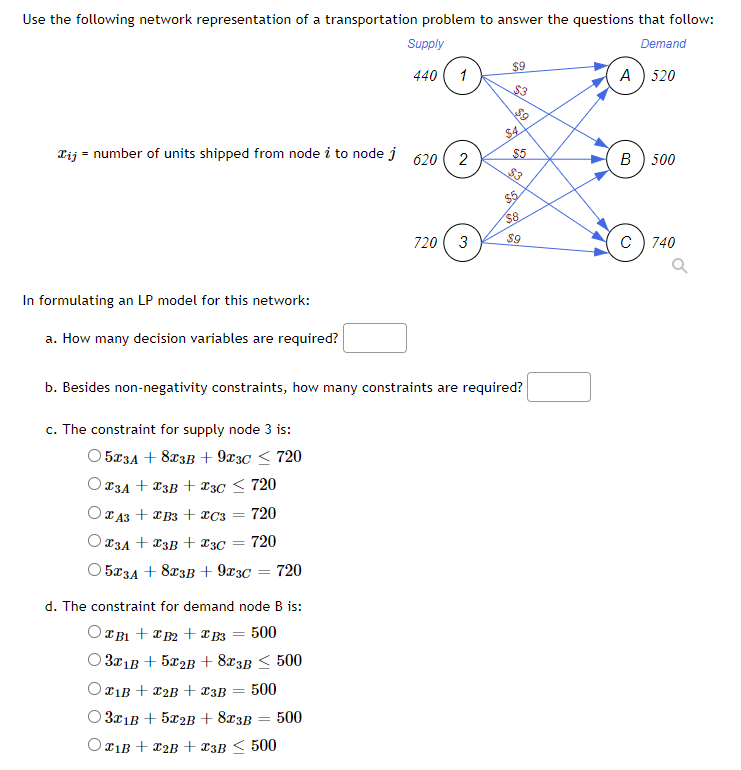 Solved Use the following network representation of a | Chegg.com