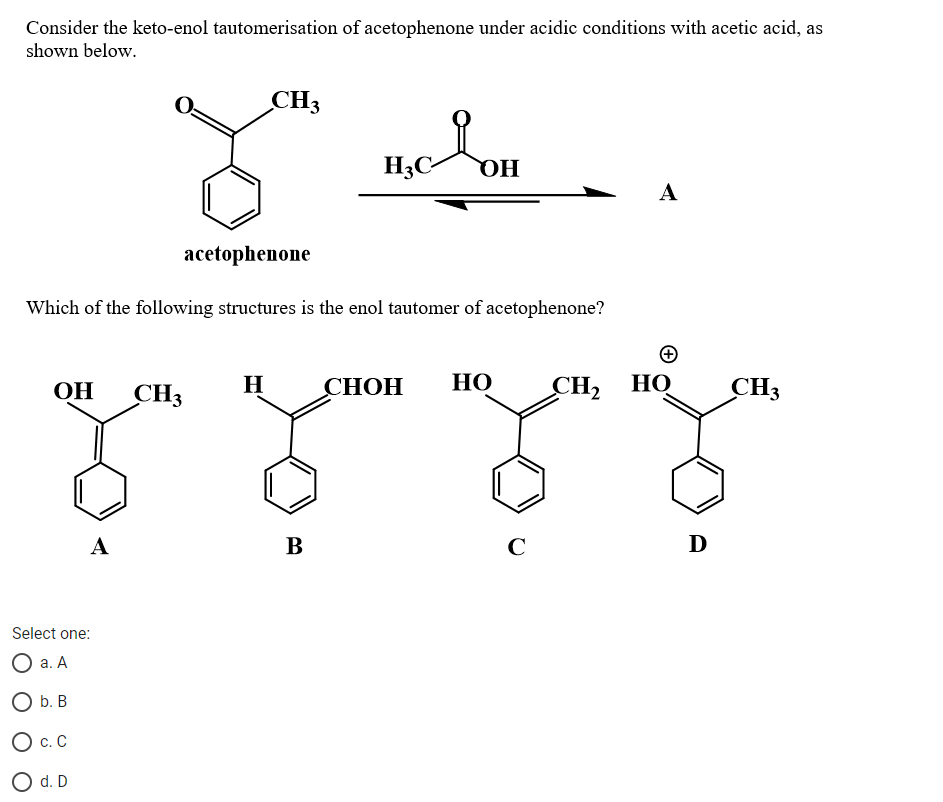 Solved Consider the keto-enol tautomerisation of | Chegg.com