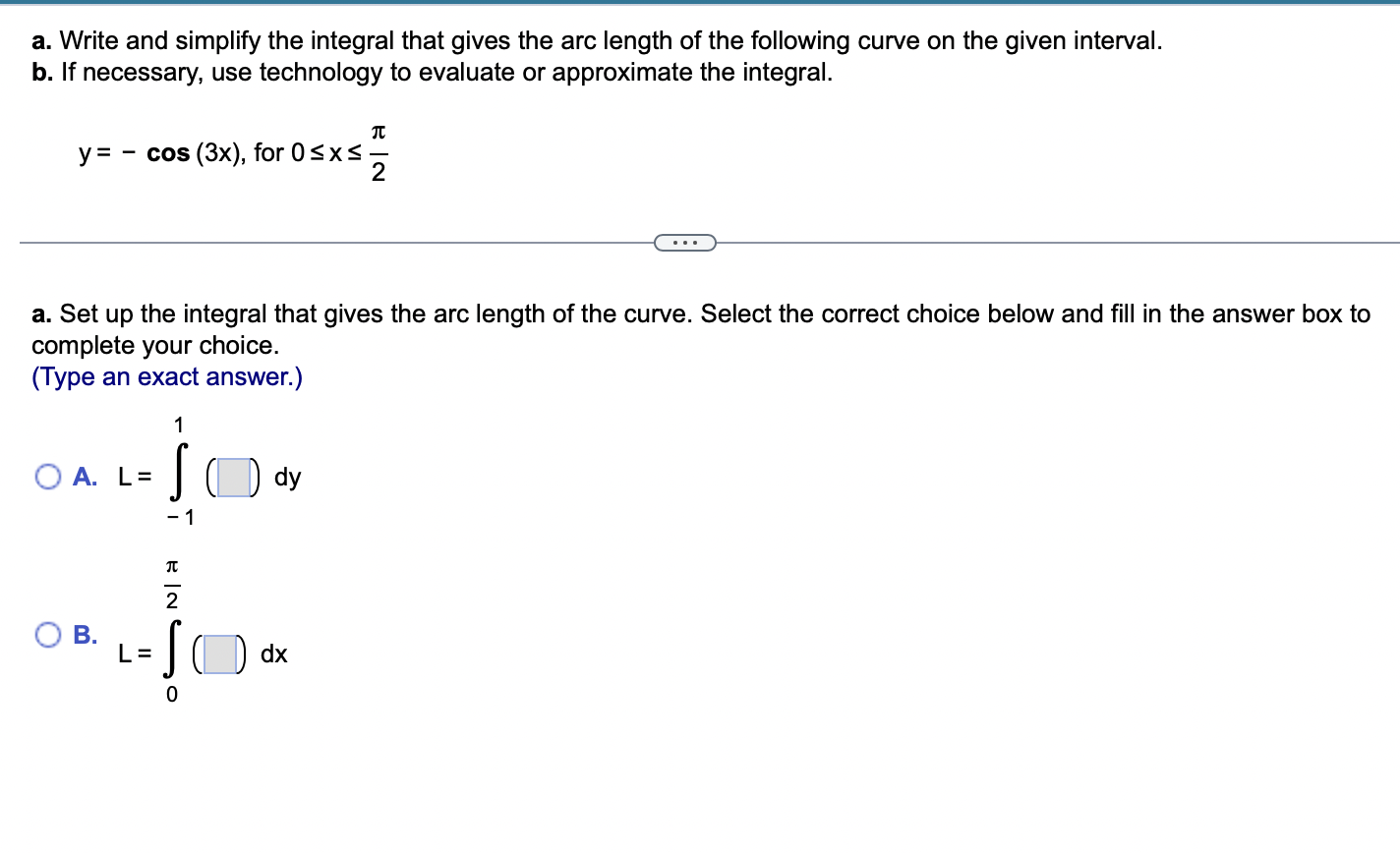 Solved a. Write and simplify the integral that gives the arc | Chegg.com