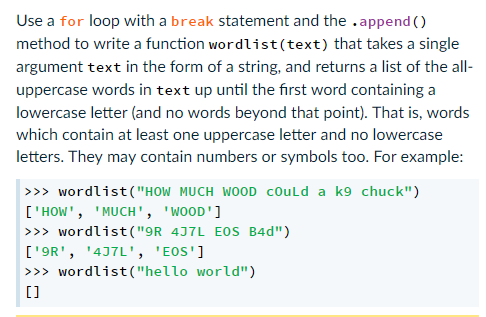 Solved Use a for loop with a break statement and the | Chegg.com