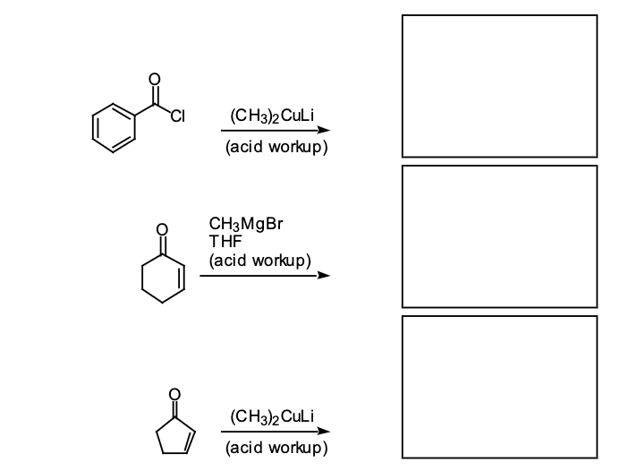 Solved (CH3)2 Culi (acid workup) CH3MgBr THF (acid workup) | Chegg.com