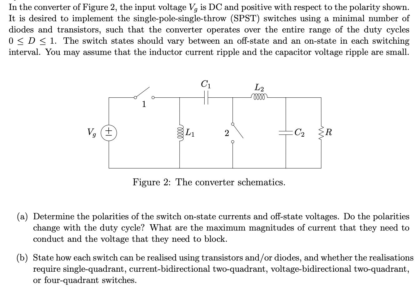 Solved In the converter of Figure 2 , the input voltage Vg | Chegg.com