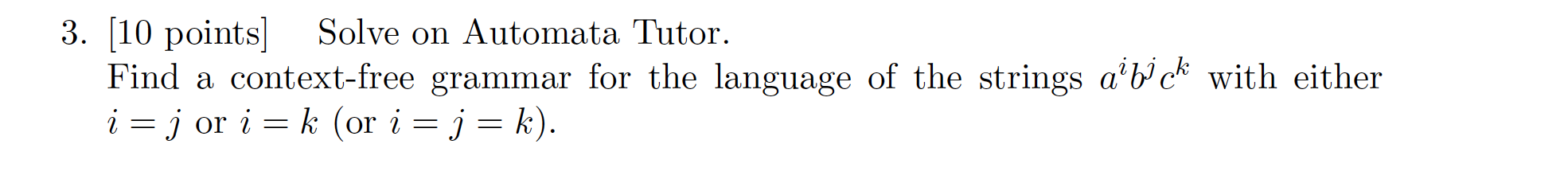 Solved 3. [10 points) Solve on Automata Tutor. Find a | Chegg.com
