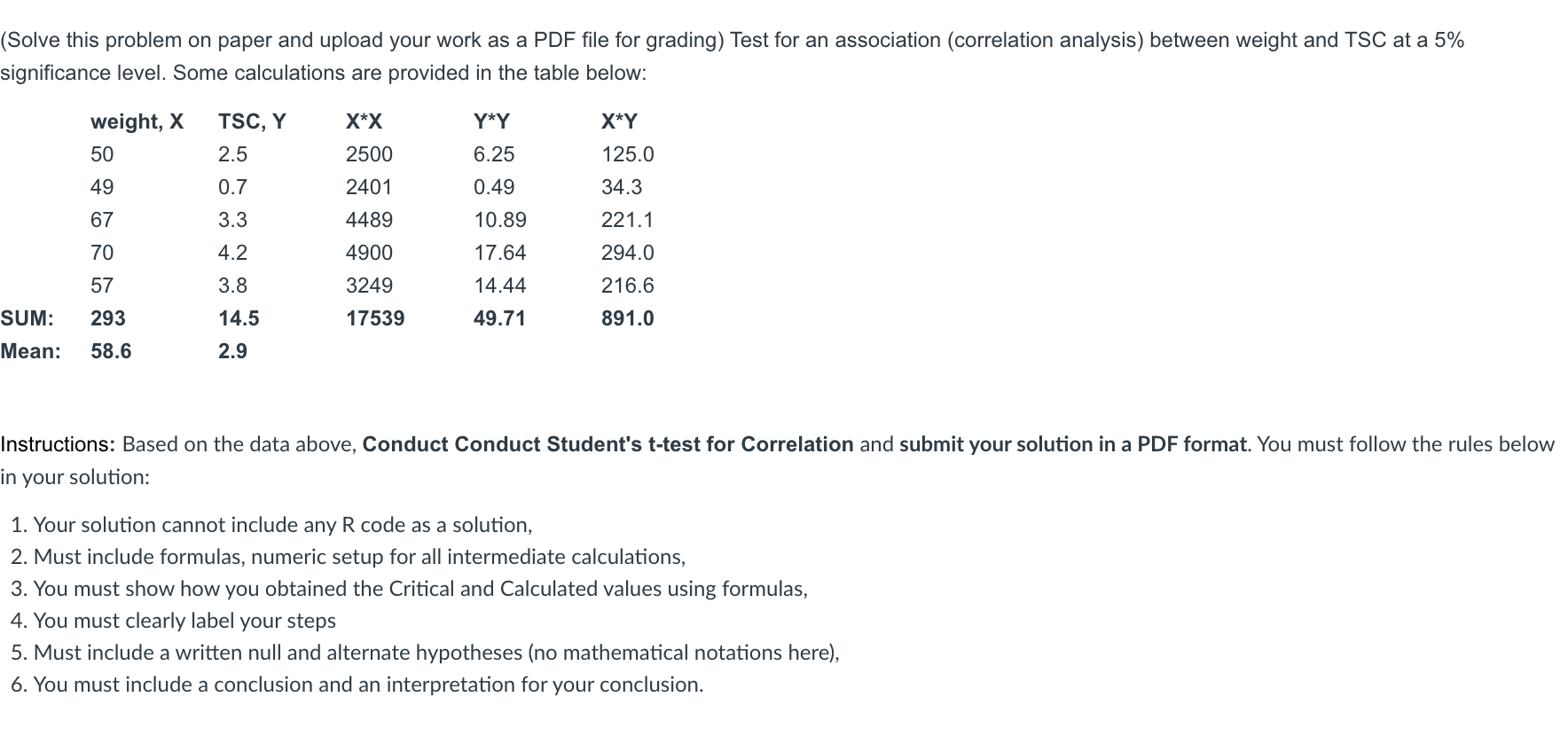Solved Solve this problem on paper and upload your work as a | Chegg.com