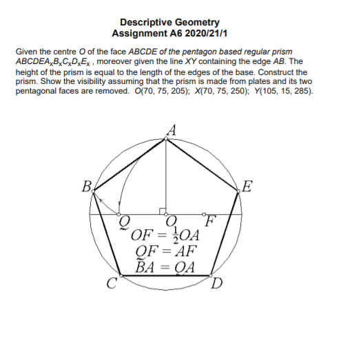 Descriptive Geometry Assignment A6 2020/21/1 Given | Chegg.com
