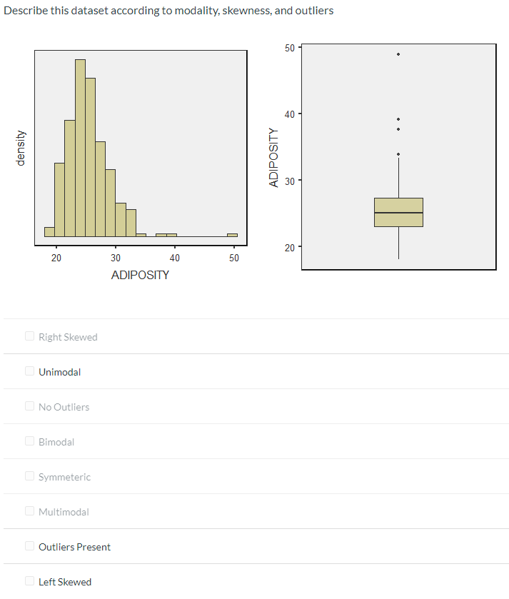 Solved Describe this dataset according to modality, | Chegg.com