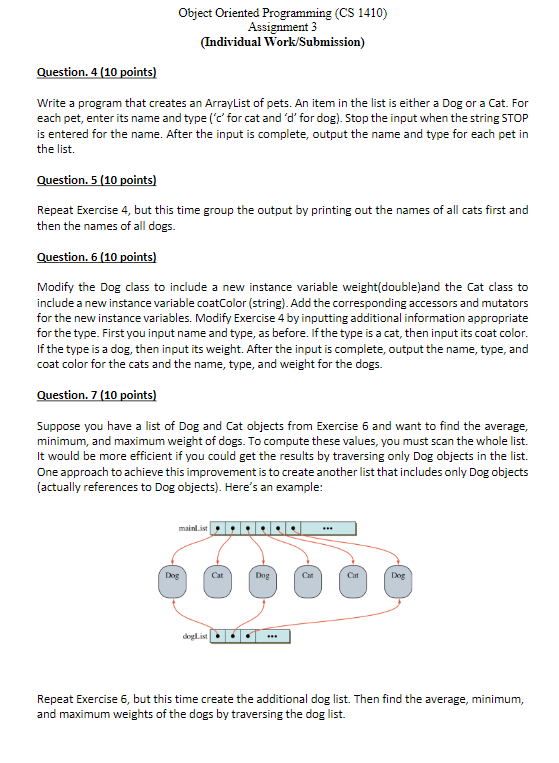 Solved Object Oriented Programming (CS 1410) Assignment 3 | Chegg.com