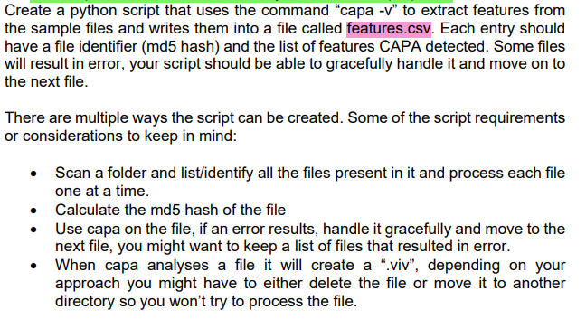 Solved Convert Exe Files To Csv By Creating A Python 7328