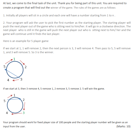 Solved At last, we come to the final task of the unit. Thank | Chegg.com