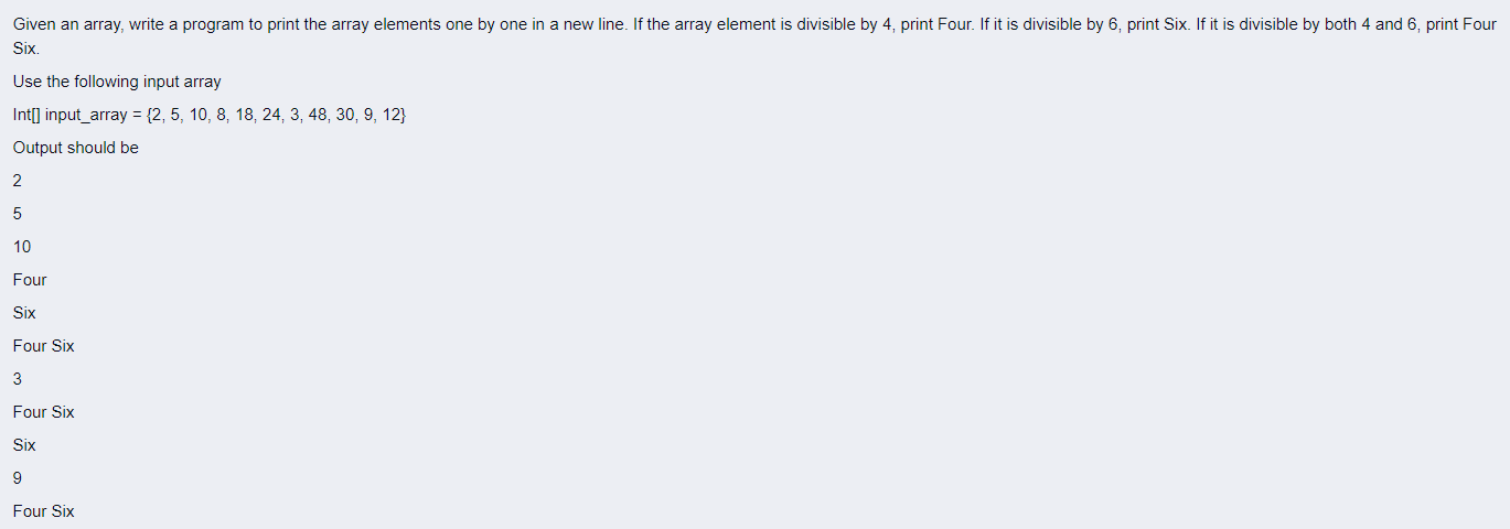 Solved Six Use The Following Input Array Int Inputarray 4996