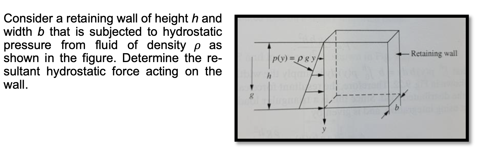 Solved Consider a retaining wall of height h and width b | Chegg.com