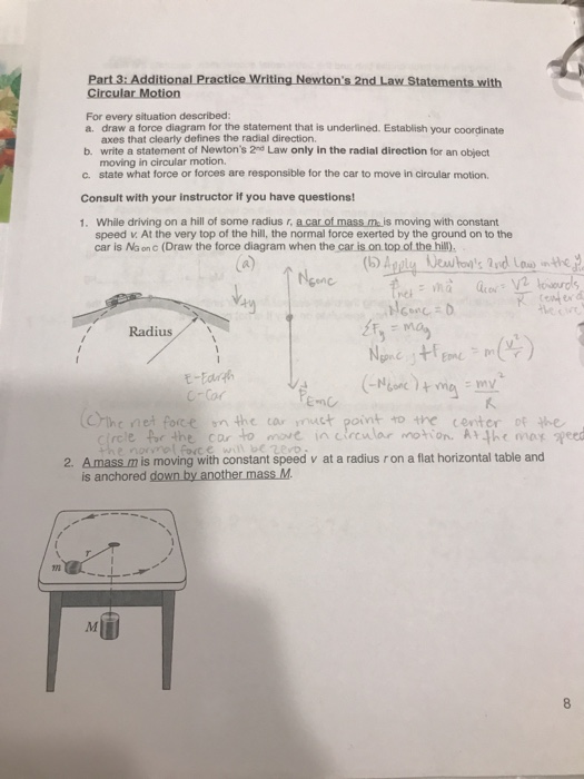 Solved Part 3: Additional Practice Writing Newton's 2nd | Chegg.com