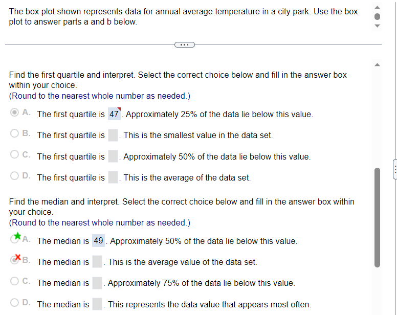Solved \r\nThe box plot shown represents data for annual | Chegg.com