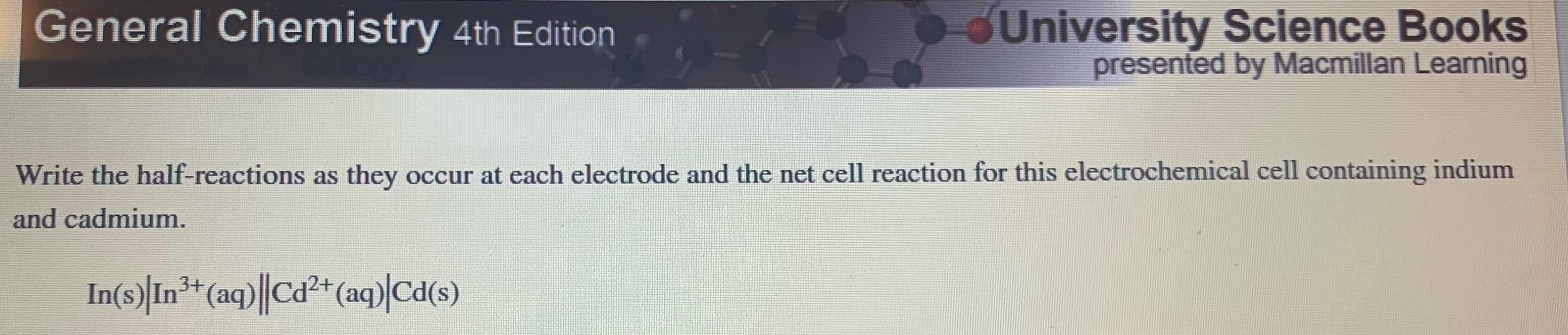 Solved General Chemistry 4th Edition University Science | Chegg.com
