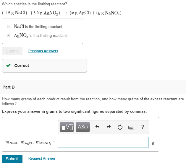 Solved Which species is the limiting reactant? (1.5g | Chegg.com