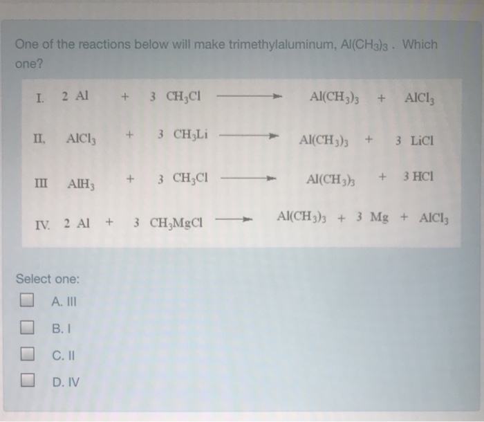 Solved One of the reactions below will make | Chegg.com