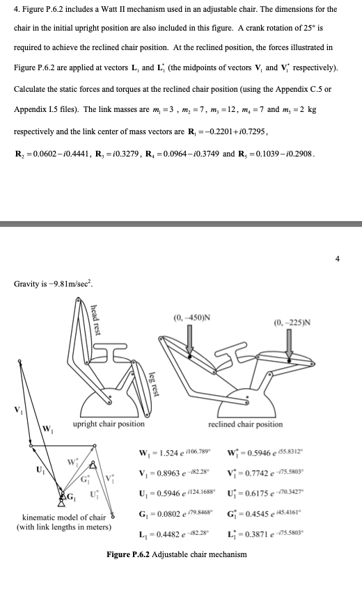 Solved Figure P.6.2 ﻿includes a Watt II mechanism used in an | Chegg.com