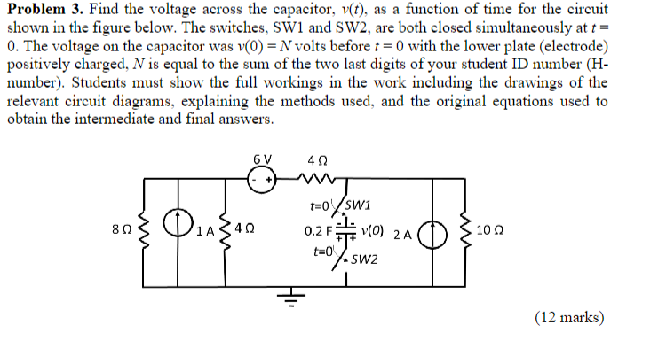 Solved Problem 3. ﻿Find the voltage across the capacitor, \( | Chegg.com
