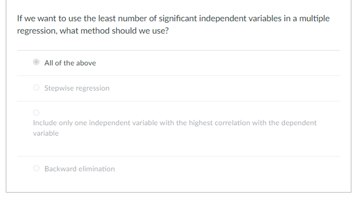 Solved Is it possible that a stepwise regression and | Chegg.com