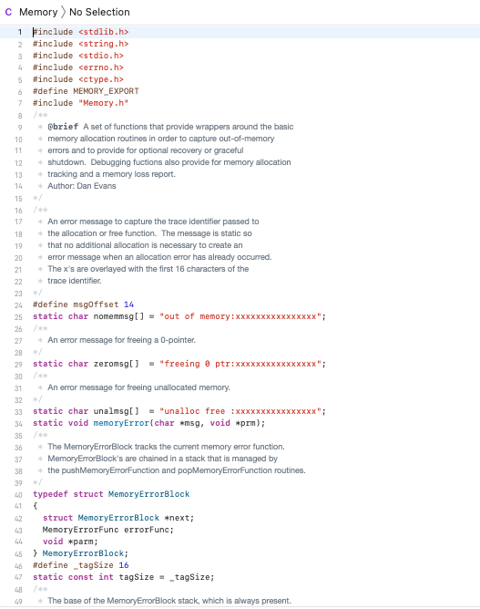 The attached files, Memory.c, Memory.h, and MemLeak.h | Chegg.com